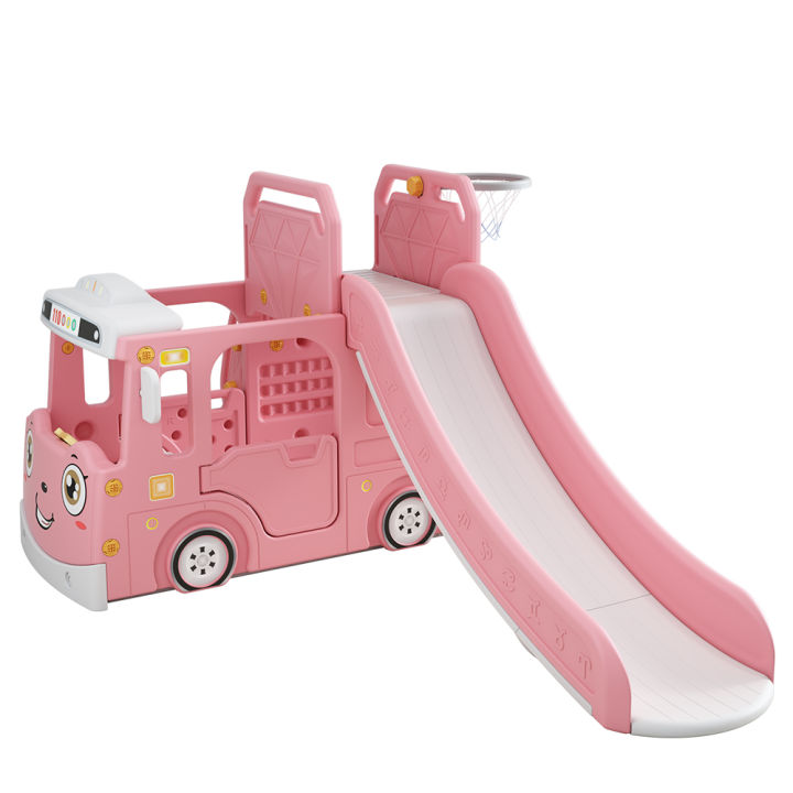 PLAYZONE Kids Bus Playhouse Children Playground Baby Playhouse Slide ...