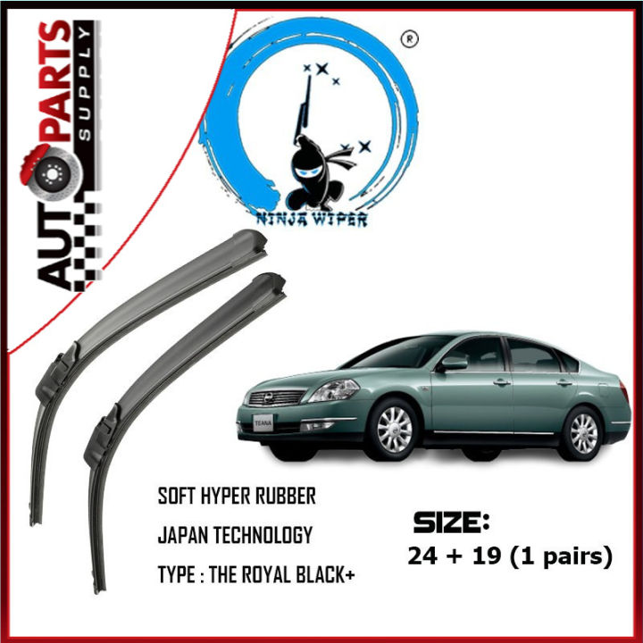 🇯🇵 Ninja Wiper The Royal black+🇯🇵 NISSAN TEANA 2003 (24"+19" 1PAIR) Car ...