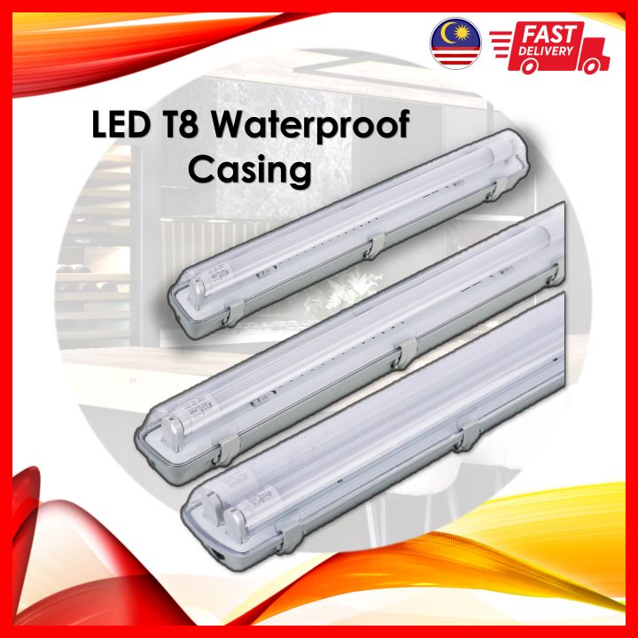 LED T8 Waterproof Casing Fitting 2FT 4FT Single Double Anti corrosive ...