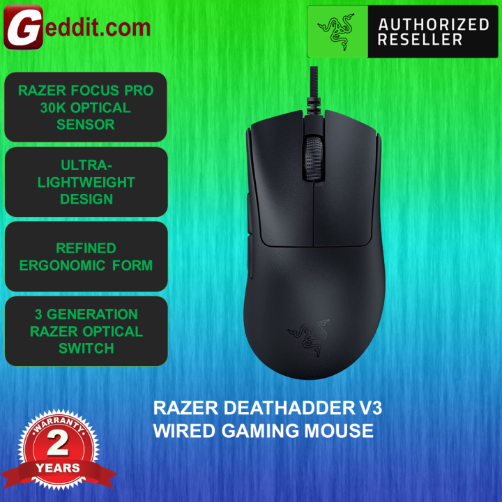 RAZER DEATHADDER V3 ULTRA-LIGHTWEIGHT ERGONOMIC ESPORT GAMING MOUSE ...