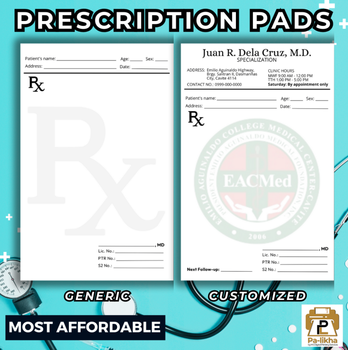 prescription pad & medical certificate generic and customized | Lazada PH