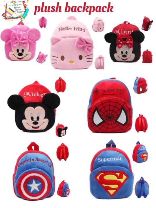 Cartoon Themed Fluffy Kids Backpack Baby Small Plush Cartoon Backpack ...