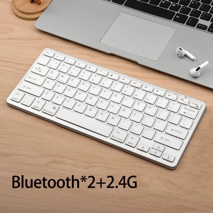 Mini Mac book Keyboard and Mouse Set 3-Mode Wireless Keyboard With USB ...