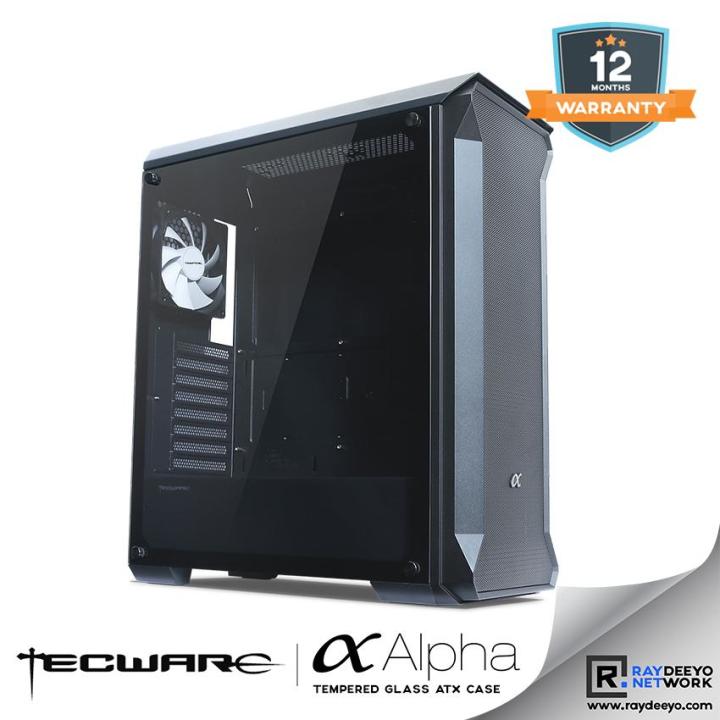 Tecware ALPHA TG BLACK ATX GAMING CASE [ATX, Matx, Mini-ITX] | Lazada