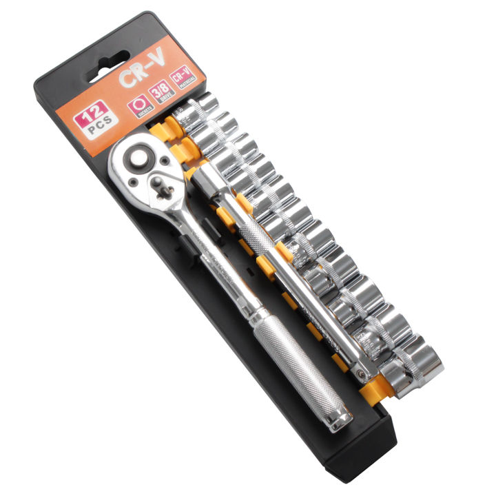 Set Kunci Socket Sok Set 12pcs Kunci Sok Wrench 3/8" 8-19mm Rachet ...