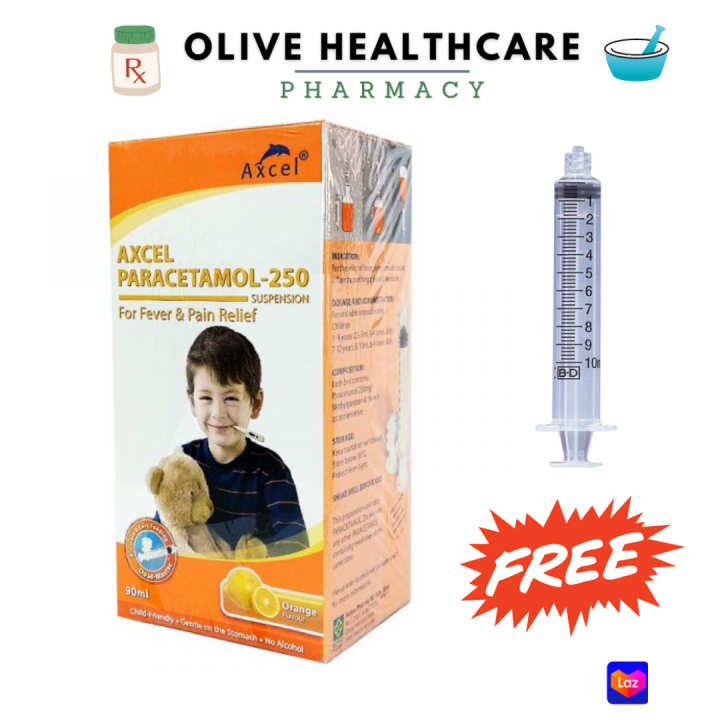 Axcel Paracetamol 250mg/5ml Suspension For Fever and Pain Relief ...