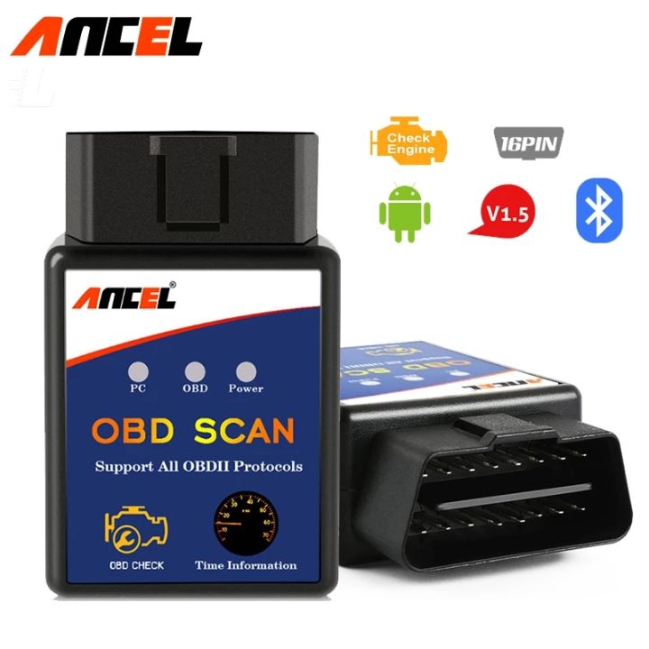 【Shipping from Cabuyao】Ancel ELM327 Car OBD2 Scanner via Bluetooth 1.5 ...
