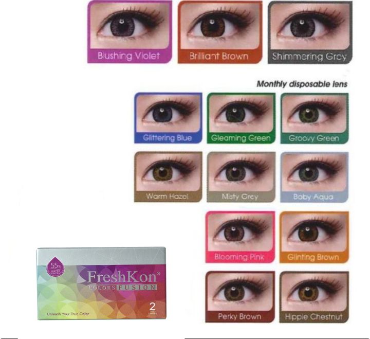 [ Ready Stock ] Freshkon Color Fusion Monthly contact lenses (2 piece ...