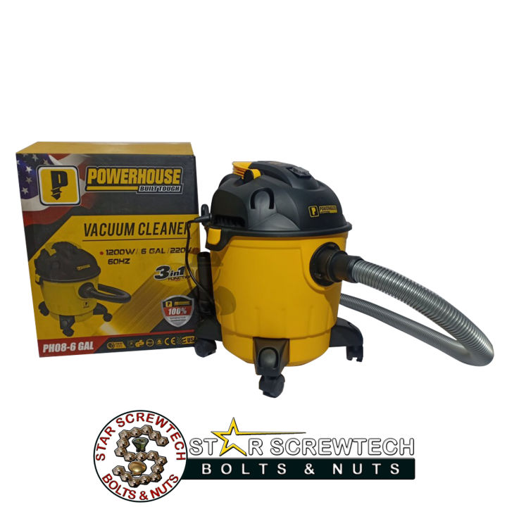 POWERHOUSE Vacuum Cleaner 6 gal wet & dry ph08-6gallons | Lazada PH