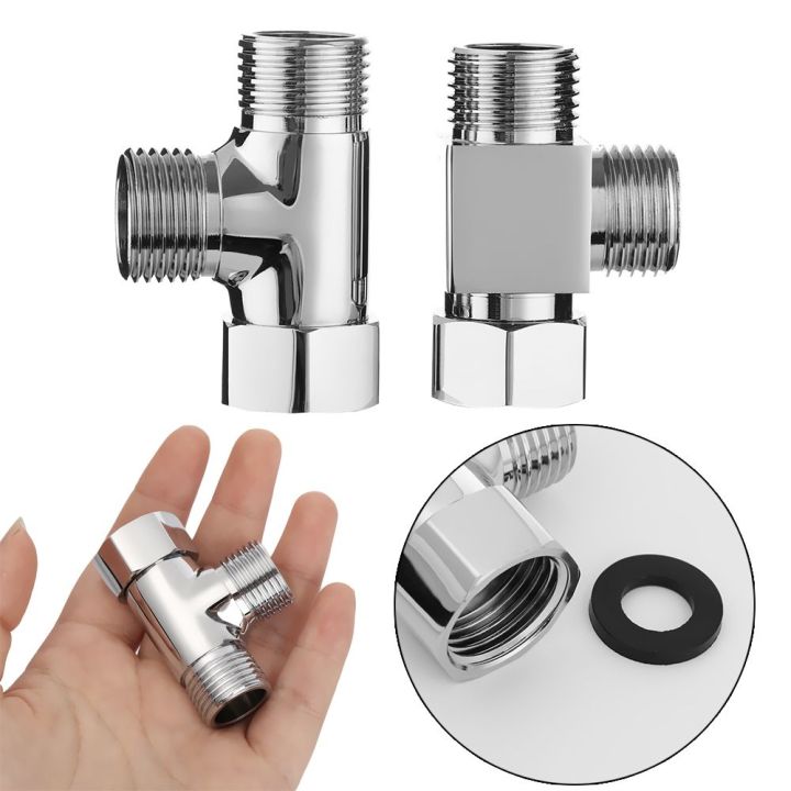 【COD&Ready Stock】1/2" 3 Way Brass Chrome Diverter Faucet Adapter Water ...
