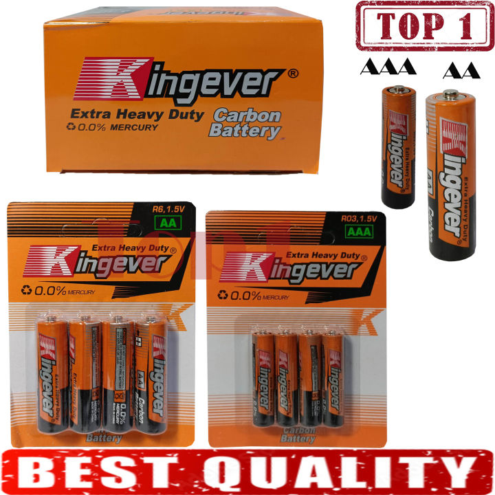 KINGEVER Extra Heavy Duty Carbon Battery AA & AAA {Sold per box-40 pcs ...