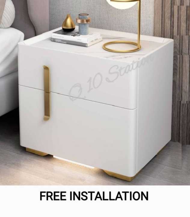 Q 10 - Modern Smart Bedside Table / Ceramic Top Side Table / Bedside ...