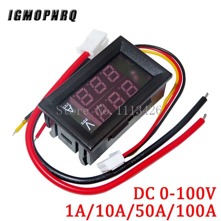 DC 0-100V 1A 10A 50A 100A Digital Voltmeter Ammeter Dual Display Voltage Detector Current Meter ...
