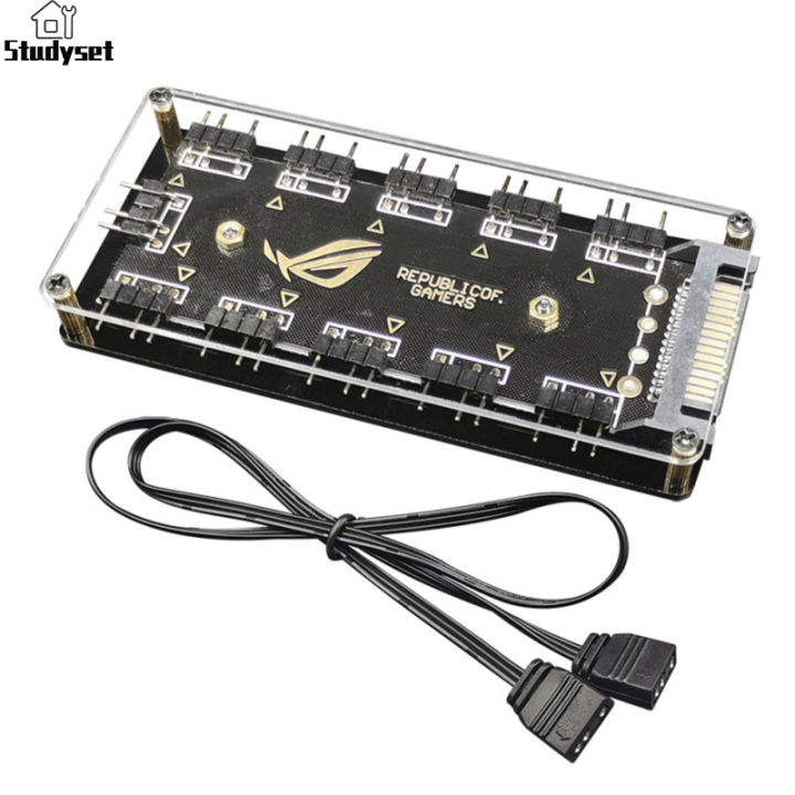 Studyset IN stock Fan Hub With 5V ARGB Motherboard Sync Extension Cords ...
