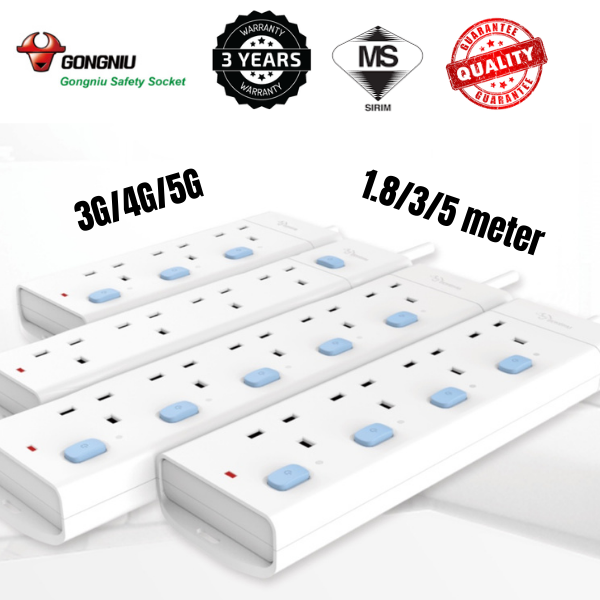 ⚡New Stock⚡ Gongniu 3Gang 4Gang 5Gang Heavy Duty Extension Safety Trailing Socket 1.8meter ...