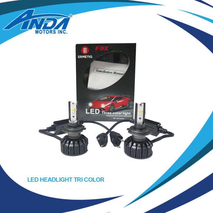 F3X-H7 LED HEADLIGHT TRI COLOR | Lazada PH