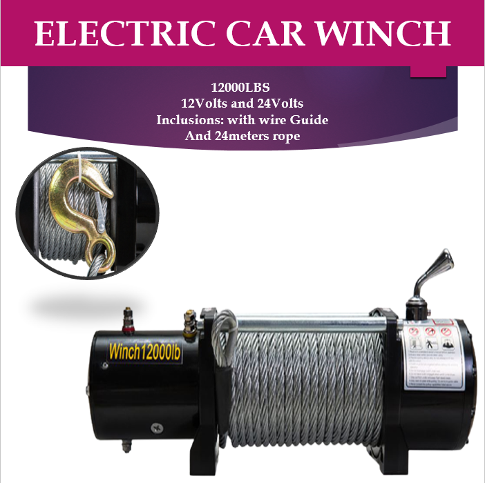 Philchi Supply ELECTRIC CAR WINCH 12000Lbs 12volts & 24 volts HOT SALE ...