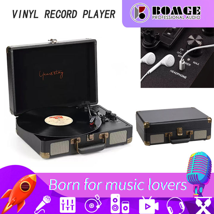 Luxury portable luggage vinyl record player with bluetooth speaker ...