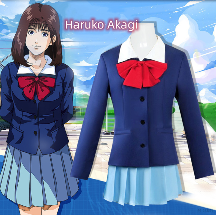 ct Akagi Haruko Cosplay Wig School Uniform JK Skirt Jacket Costume Set ...