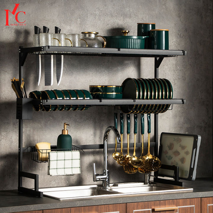 [COD] 2/3 layer electroplating 304 stainless steel tableware rack ...