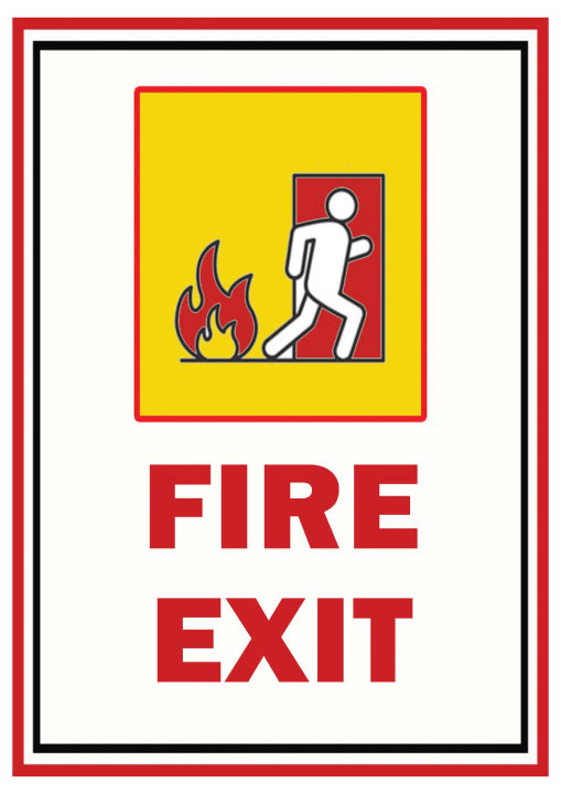 Emergency Fire Exit / Fire Extinguisher signage laminated A4 size ...
