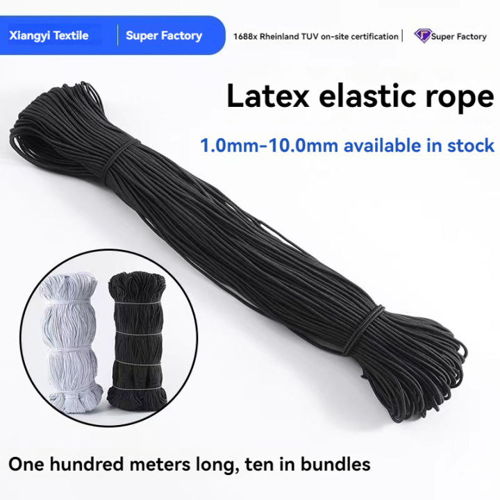 （100meter）2mm-10mm elastic rope Round elastic rope latex elastic rope ...