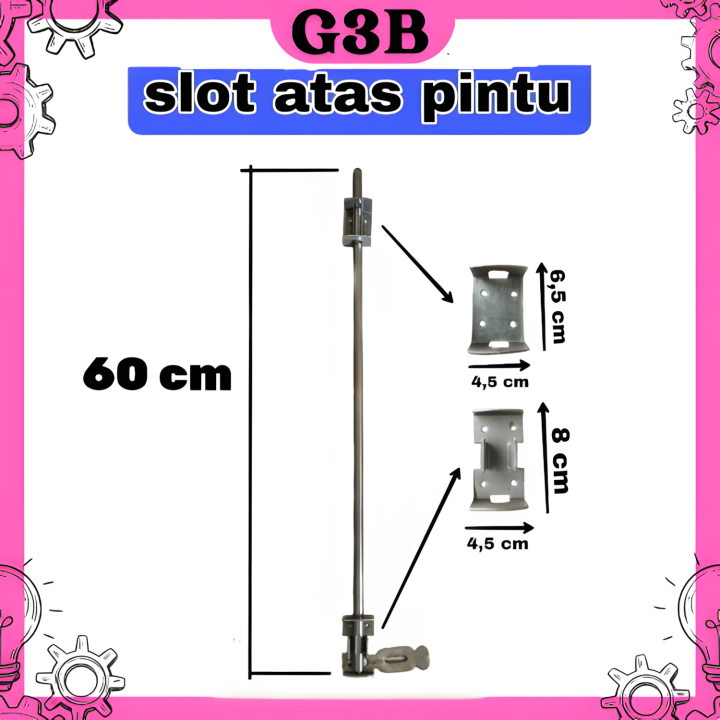 slot grendel pintu pagar besi gebyog panjang 60cm berkualitas | Lazada ...