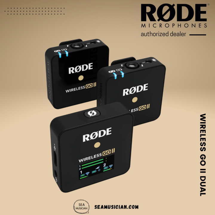 RODE WIRELESS GO II DUAL CHANNEL WIRELESS MICROPHONE SYSTEM FOR 2 PERSON (2.4 GHZ, BLACK) | Lazada