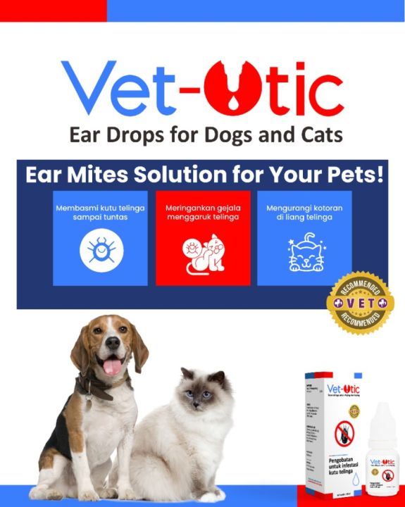 Vet Otic Obat Kutu Tetes Telinga / Ear Mites Treatment Drops for Dogs ...