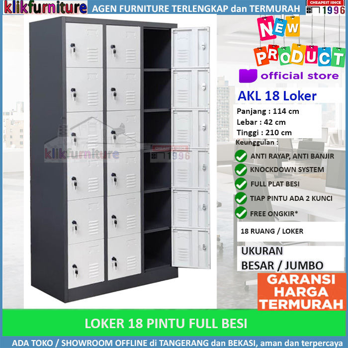 Loker 18 Pintu FULL BESI AKL 18 Ukuran Besar | Lazada Indonesia
