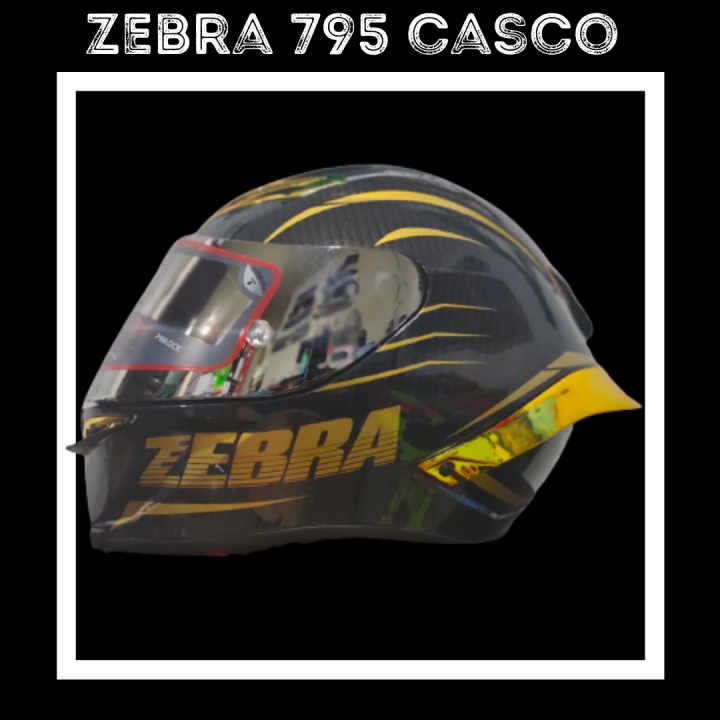 ZEBRA 795 CASCO CARBON YELLOW FULLFACE HELMET INTERCOM READY | Lazada PH