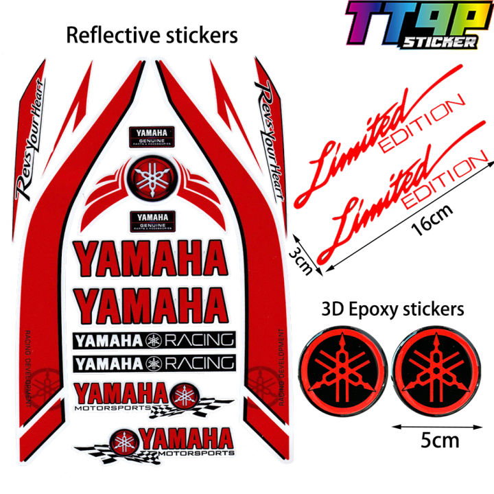 1 Set Yamaha Reflective Sticker YAMAHA 3D Gel Motorcycle Logo Decal ...