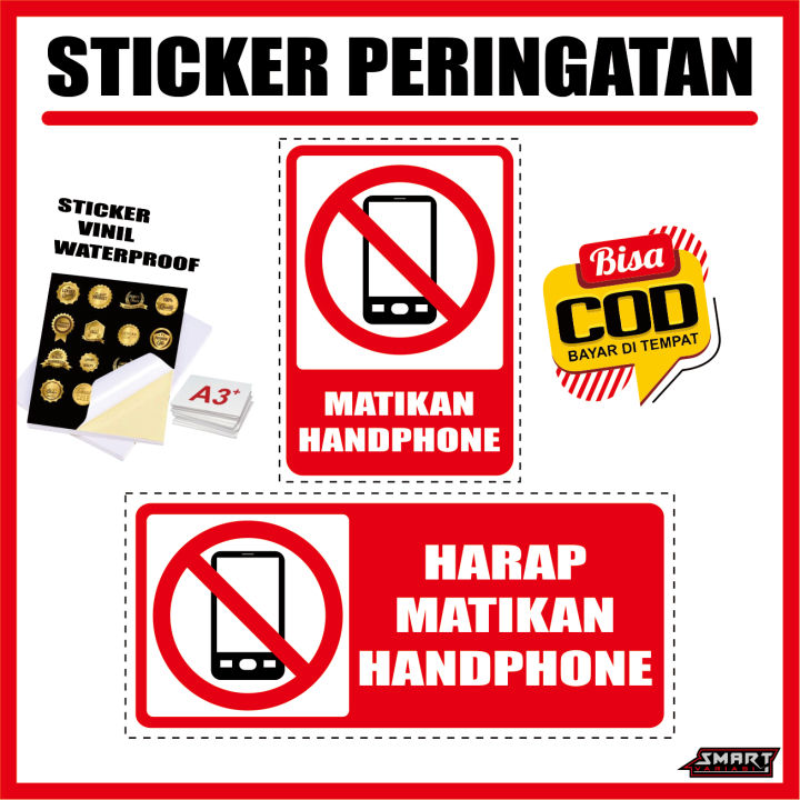 STIKER TULISAN / LOGO RAMBU HARAP MATIKAN HP HANDPHONE | STICKER TULISAN / LOGO RAMBU HARAP ...