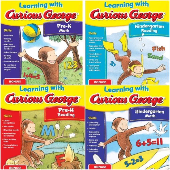 Curious George preschool Reading and Math activity books | Lazada Singapore