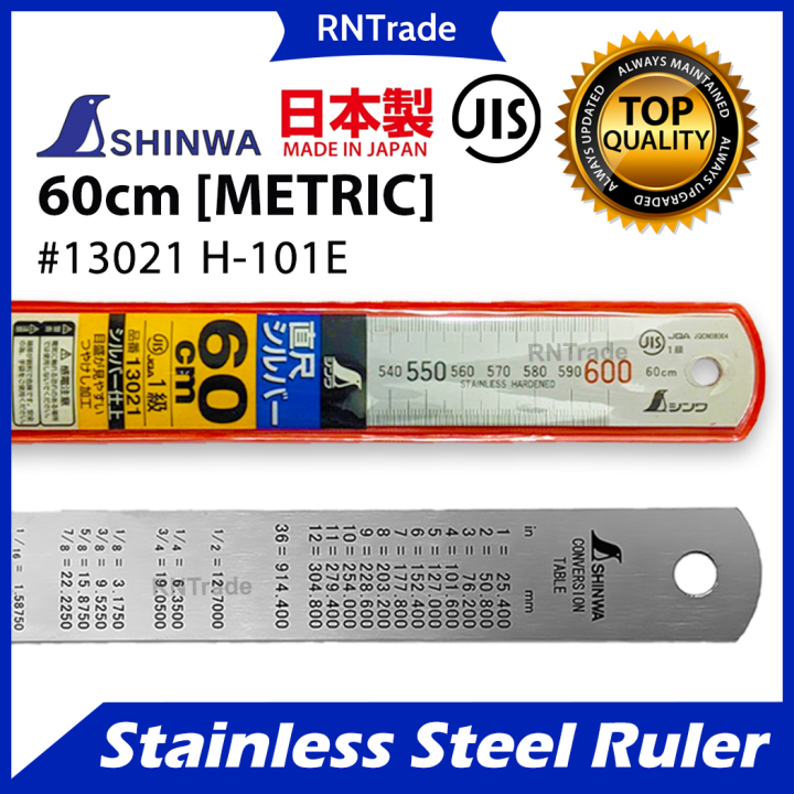 Stainless Steel Ruler Shinwa 600mm #13021 H-101E, Made in Japan | Lazada PH