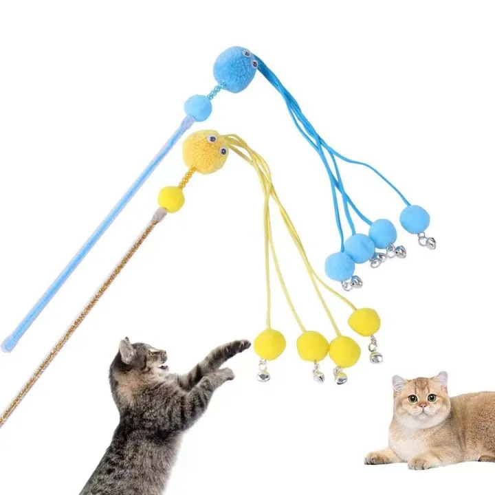 DGFDF พร้อมกระดิ่ง ตลกๆ ไม้กายสิทธิ์ทีเซอร์แมว ลูกแมวแมว เล่นในร่ม ...