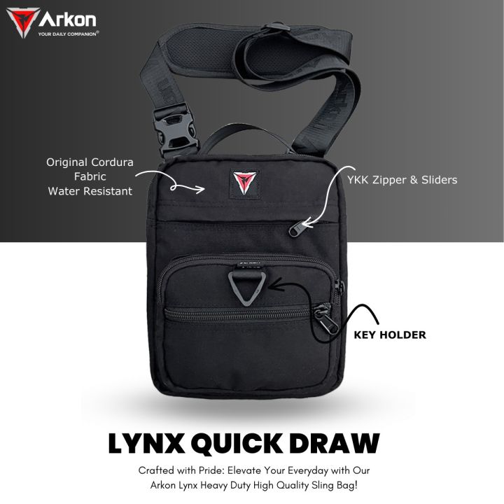 Arkon Lynx Tactical Quick Draw Crossbody Shoulder Body Sling Bag For ...