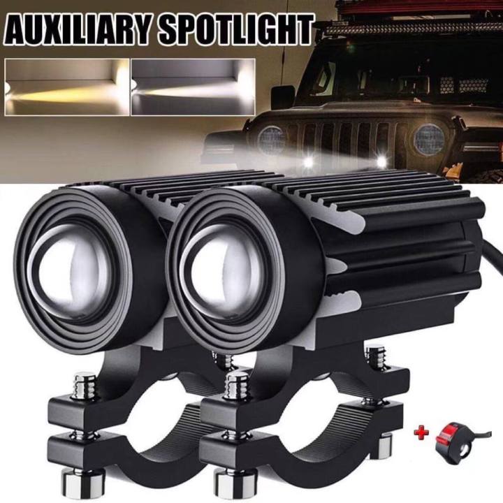 6led Motorcycle Work Light External Spotlight Auxiliary Lamp 6000k
