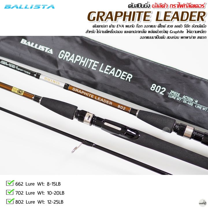 คันเบ็ด BALLISTA GRAPHITE LEADER IM8 คันแบบ 2 ท่อน เบาและเหนียวมาก ...