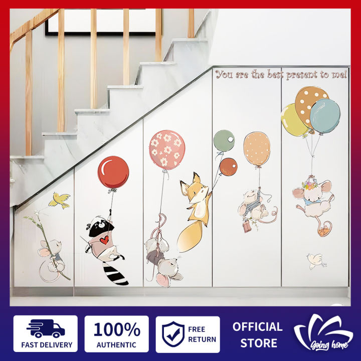 Cartoon Wall Stickers Decals for Kid Removable Cute Lovely Mouse with ...