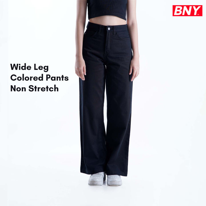 BNY LADIES' WIDELEG COLORED PANTS NON STRETCH (433) | Lazada PH