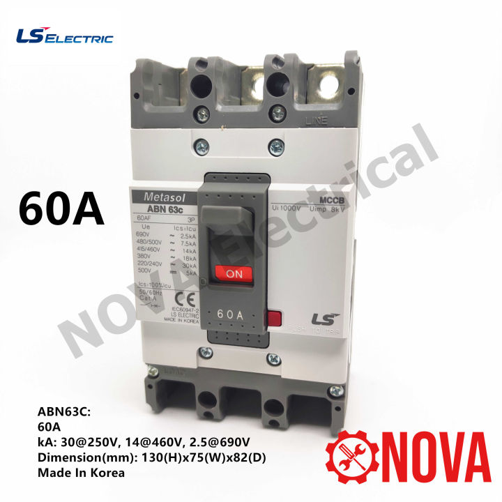 3 Pole MCCB ABN Series LS Electric Made in Korea Molded Case Circuit ...