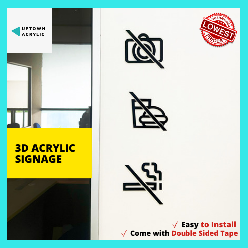 3D Acrylic Signage/ Toilet Signage/ Wifi Sign/ Door Sign/ Papan Tanda ...