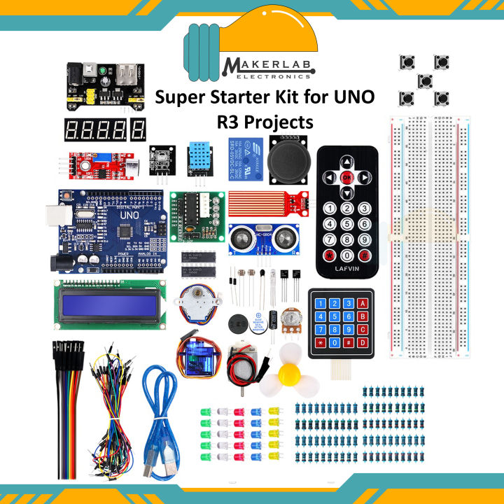 Makerlab Super Starter Kit For Uno R3 With Pdf Lessons And Code Compatible With Arduino Lazada Ph