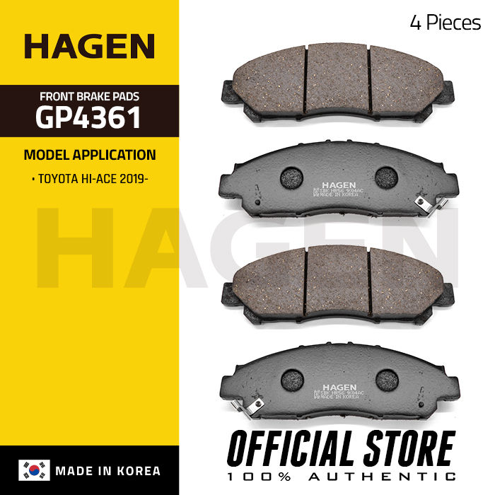 Hagen by Hi-Q Ceramic Front Brake Pads for Toyota Hiace 2019-up, 4pcs ...