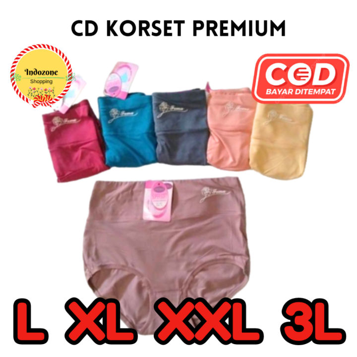 3 PCS FEMA 362 CELANA DALAM WANITA DEWASA JUMBO BAHAN KATUN KORSET UKURAN L XL DAN XXL CD SEMPAK ...