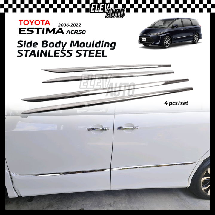 Toyota Estima ACR50 2006 - 2022 CHROME 3D Side Body Moulding Door Panel ...