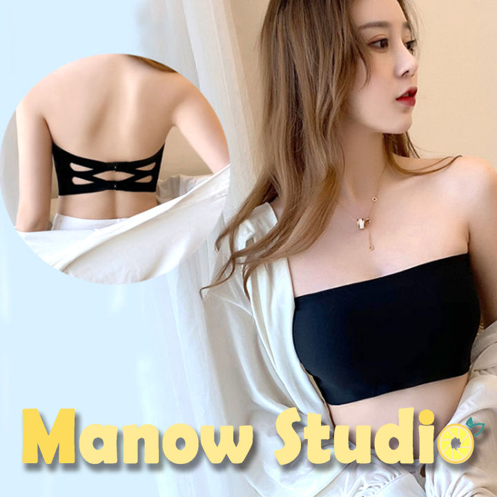 เกาะอก เสื้อเกาะอกผู้หญิง เกาะอกแฟชั่น เกาะอกไร้ขอบ ตะขอหลัง 1821# Manow.studio | Lazada.co.th