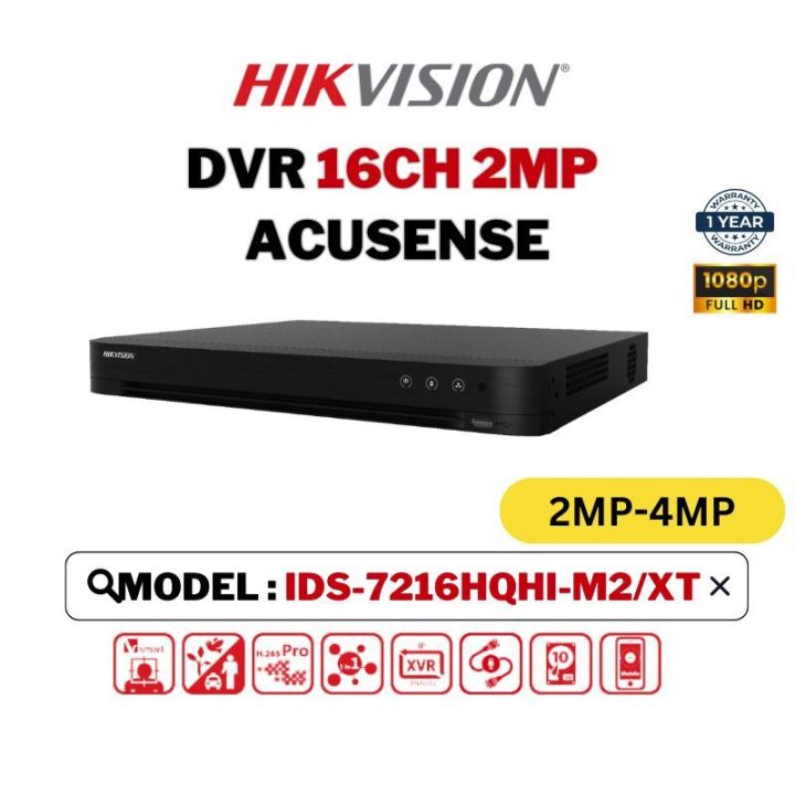HIKVISION CCTV DVR 16CH Digital Video Decoder AcuSense Turbo HD 16 ...