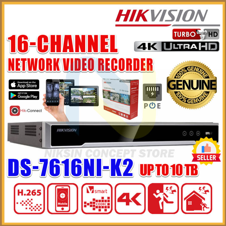 Hikvision NVR 16CH 4K 16-Channel Network Video Recorder DS-7616NI-Q2 ...